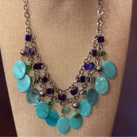 Erica Lyons | Jewelry | Erica Lyons Turquoise Purple Dyed Shell ...